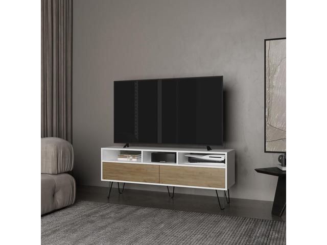 Click here for Glenns Ferry Tv Stand  Living Room  White/Macadami... prices