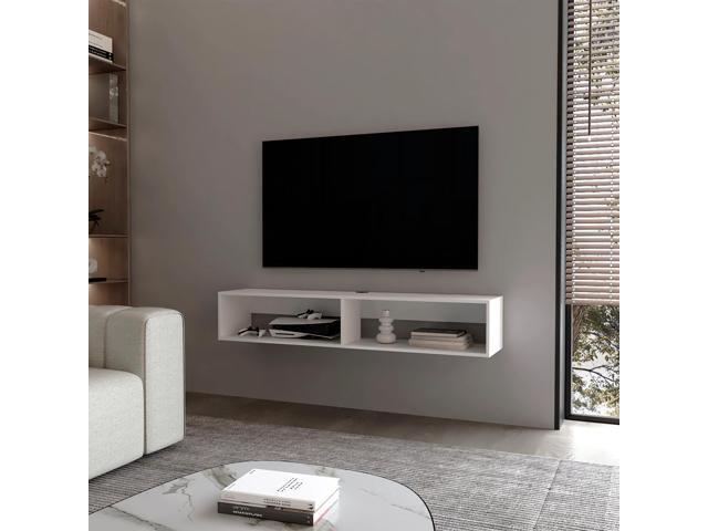 Click here for White 2-Shelf Central Floating Media Rack prices