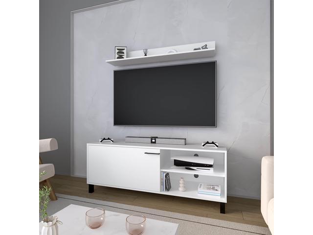 Click here for White TV Stand Melamine with Open Storage prices