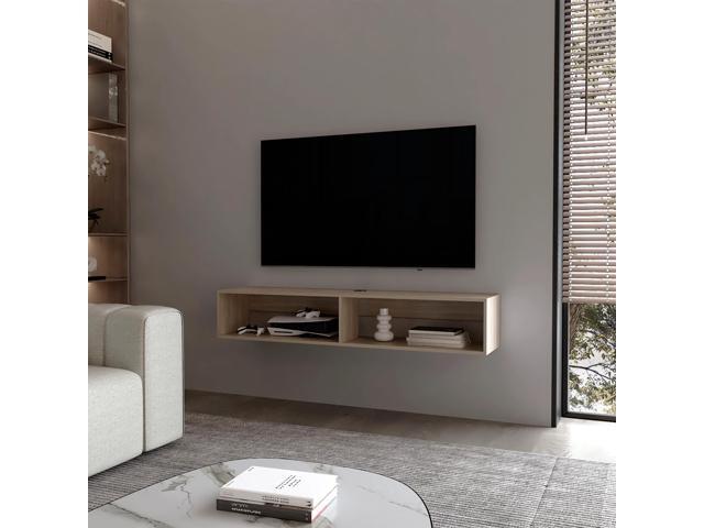 Click here for White Oak 2-Shelf Central Floating Media Rack prices