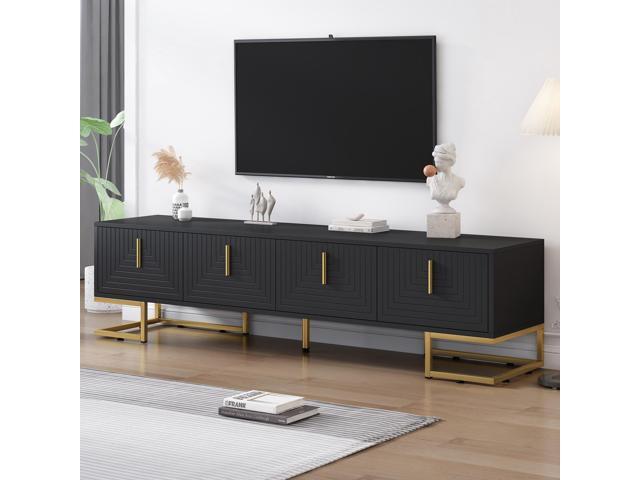 Click here for ON-TREND Modern TV Stand with Metal Legs and Gold... prices