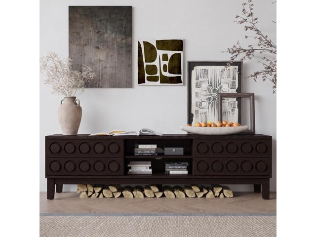 Click here for Modern Mid-Century Media Console with 4 Drawers an... prices