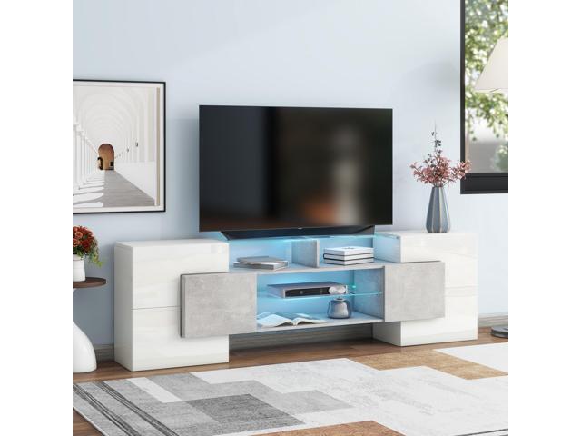 Click here for ON-TREND Unique Shape TV Stand with 2 Illuminated... prices