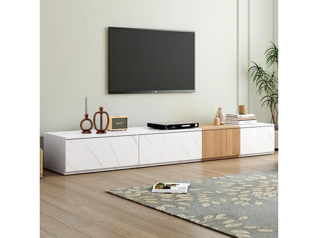 Click here for ON-TREND TV Stand with Faux Marble and Walnut Wood... prices