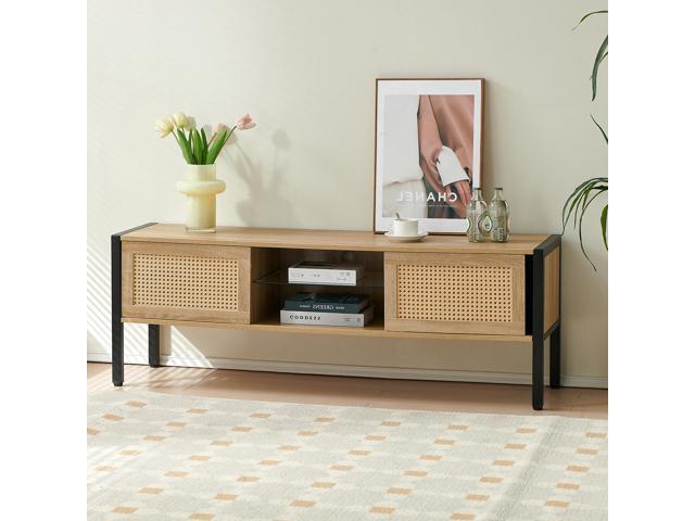 Click here for 54.33 Rattan TV cabinet with variable color light... prices