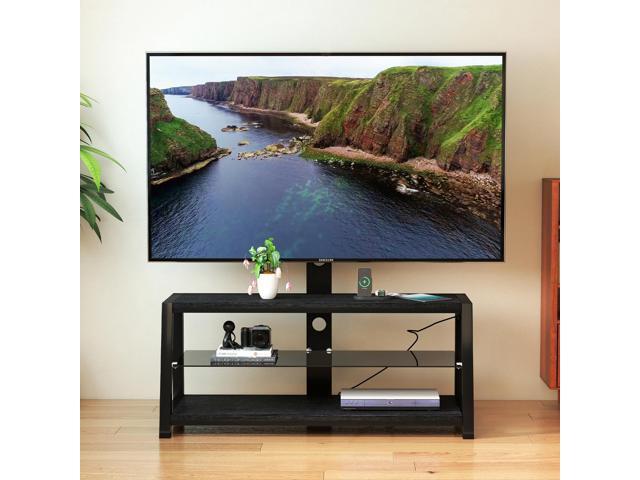 Click here for Wooden Storage TV Stand Black Tempered Glass Heigh... prices