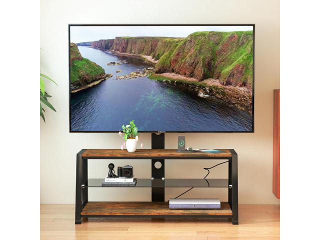Click here for Wooden Storage TV Stand Black Tempered Glass Heigh... prices