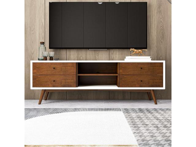 Click here for Caroline Walnut White TV Stand Up To 72 for Living... prices