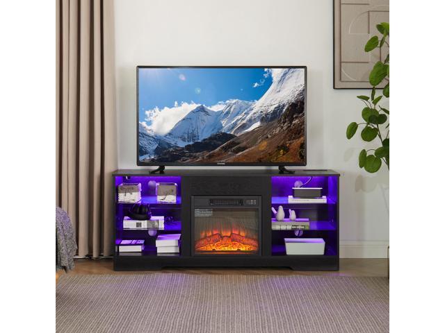 Click here for TV Stand Electric Fireplace TV Stand with Glass Sh... prices
