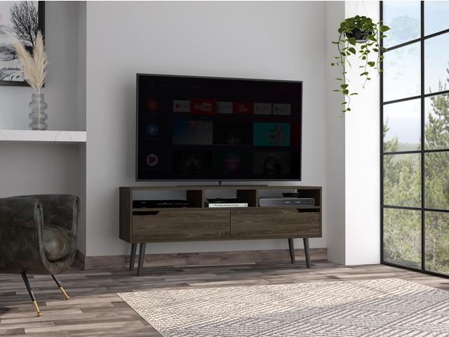 Click here for New Haven 2-Drawer 3-Shelf TV Stand Dark Walnut prices