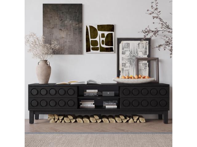 Click here for Modern Mid-Century Media Console with 4 Drawers an... prices