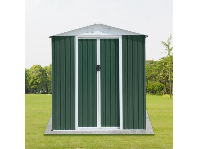 Click here for 6FTx4FT Apex Roof Green Outdoor Tool Storage House... prices