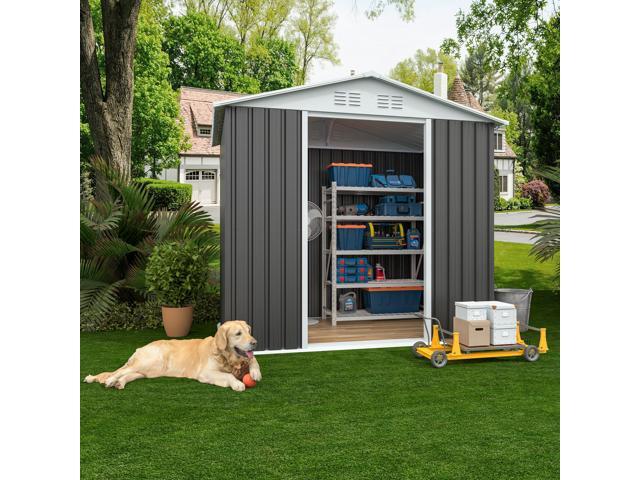 Click here for Outdoor Storage Sheds 6FTx4FT Apex Roof Grey With... prices