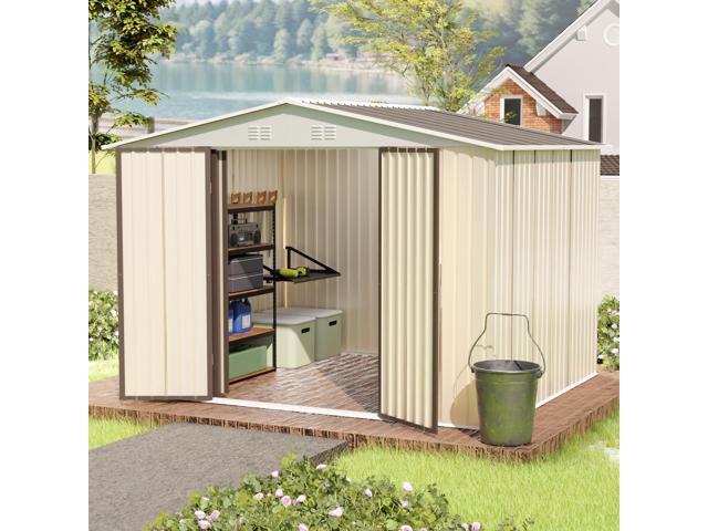 Click here for 10x8 Feet White Color Outdoor Garden Shed Aluminum... prices