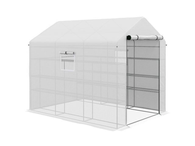 Click here for Outsunny 8 x 6 x 7 Walk-in Greenhouse with Mesh Do... prices