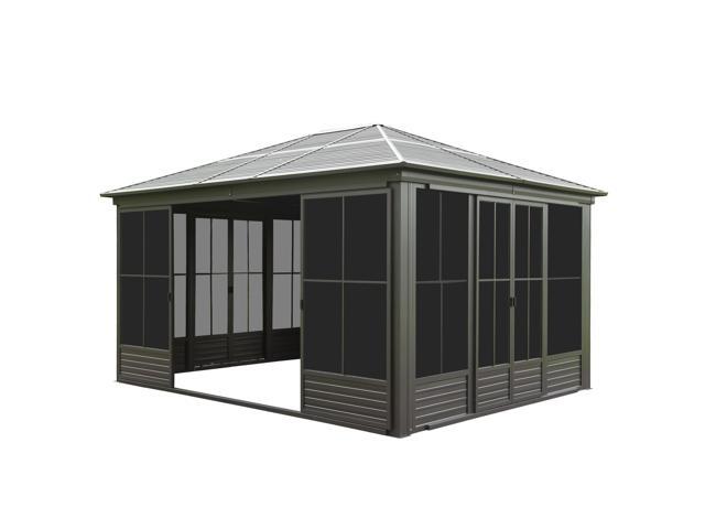 Click here for 12x14FT Outdoor Sunroom  Galvanized Steel Hardtop... prices