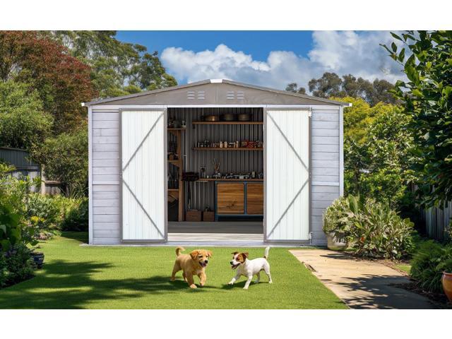 Click here for 8*10FT Iron-Wood Combination Tool Shed A Perfect B... prices