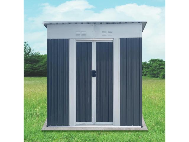 Click here for 5FTx3FT Pent Roof Grey Outdoor Tool Bike Storage G... prices