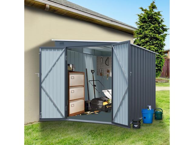 Click here for 6x8FT Galvanized Steel Outdoor Storage Shed with L... prices