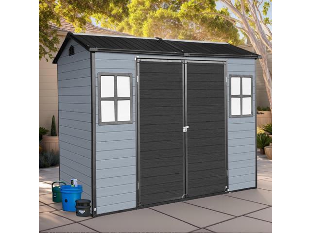 Click here for 8x4ft Outdoor Resin Garden Shed with Floor and 2 W... prices