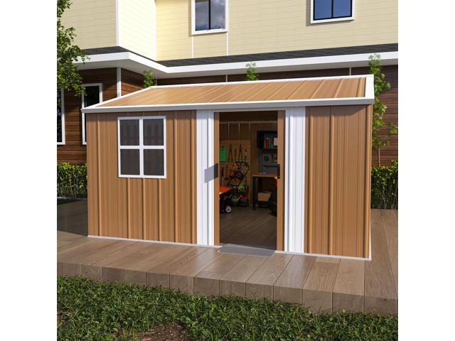 Click here for 12x10 FT Heavy-Duty Metal Storage Shed with Window... prices