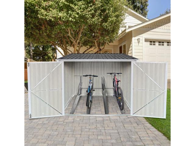Click here for Bicycle Outdoor Steel Storage Shed Stores 4 Bikes... prices