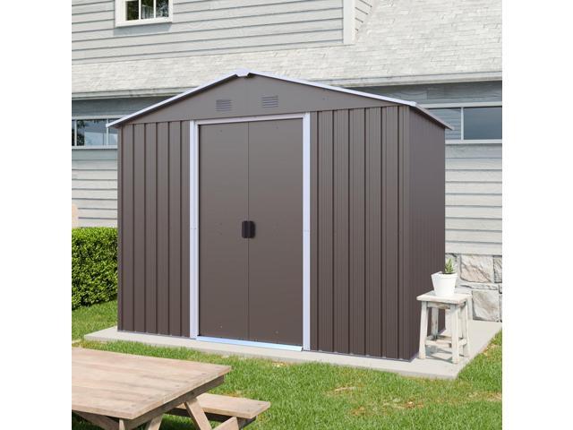 Click here for 8ft x 4ft Outdoor Metal Storage Shed with Metal fo... prices