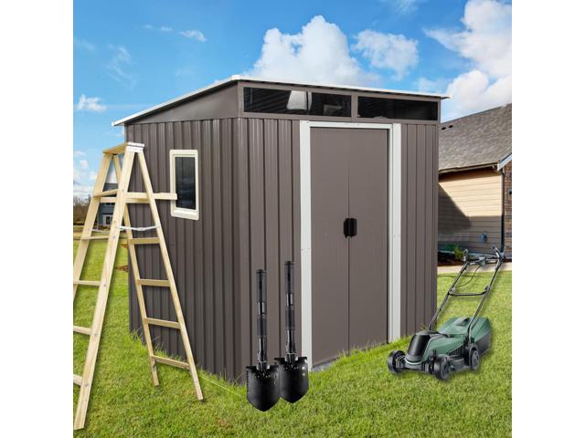 Click here for 6ft x 5ft Outdoor Metal Storage Shed With window T... prices