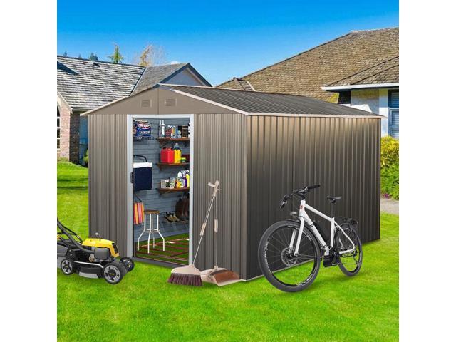 Click here for 8x10ft Outdoor Metal Storage Shed with metal found... prices