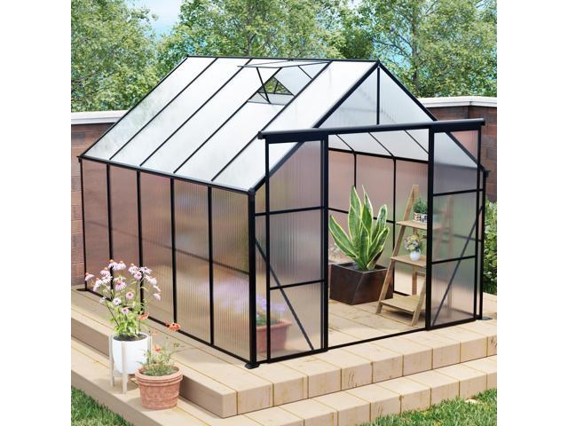 Click here for 8x10FT Double Door Polycarbonate Greenhouse Raised... prices