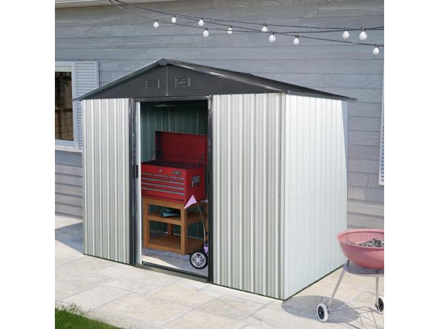 Click here for 8ft x 4ft Outdoor Metal Storage Shed with Sliding... prices