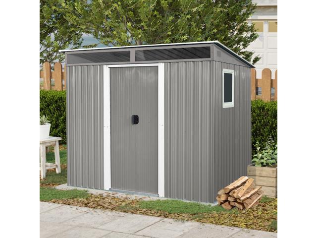 Click here for 8 ft x 6 ft Outdoor Metal Storage Shed with Window... prices