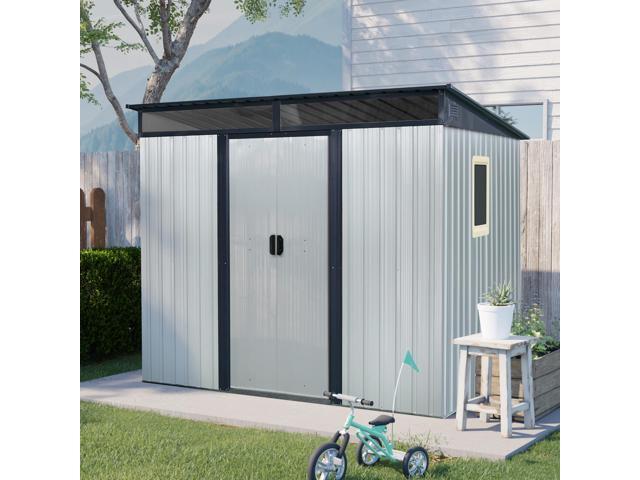Click here for 8 ft x 6 ft Outdoor Metal Storage Shed with Window... prices
