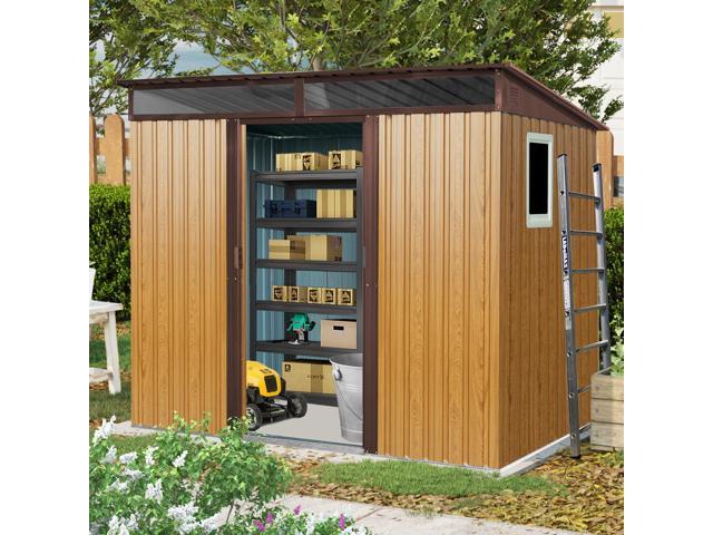 Click here for 8 ft x 6 ft Outdoor Metal Storage Shed with Window... prices