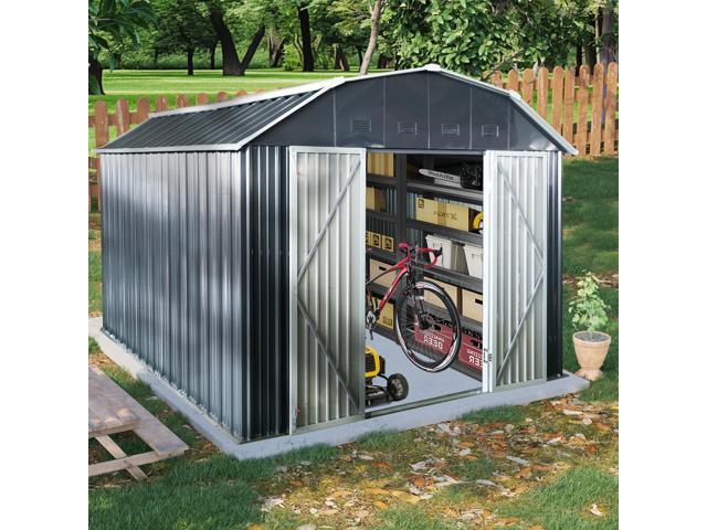 Click here for 10 ft x 12 ft Outdoor Metal Storage Shed with Arch... prices