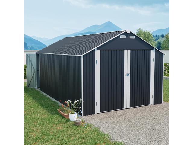 Click here for 12×20 FT Outdoor Storage Shed Metal Garage Shed fo... prices