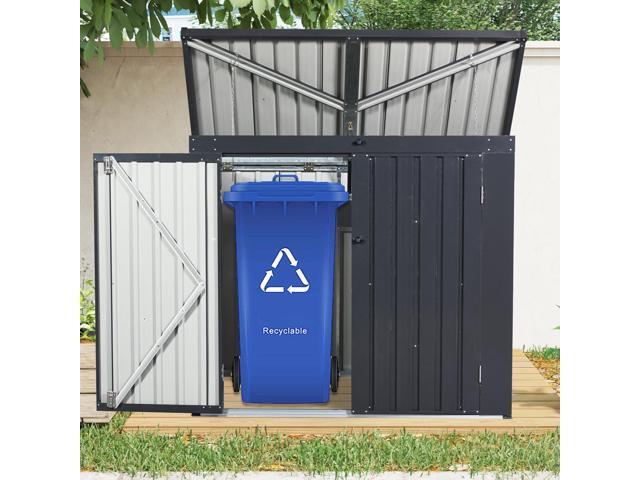 Click here for Garbage Bin Shed Stores 2 Trash Cans Metal Outdoor... prices
