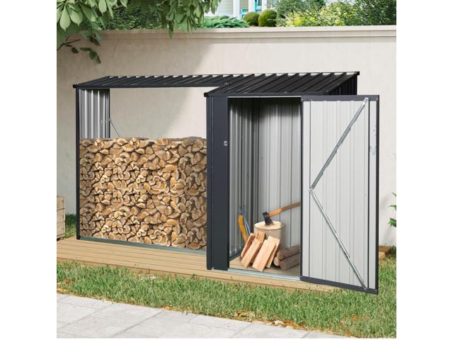 Click here for Outdoor Steel Firewood Rack and Metal Storage Shed... prices