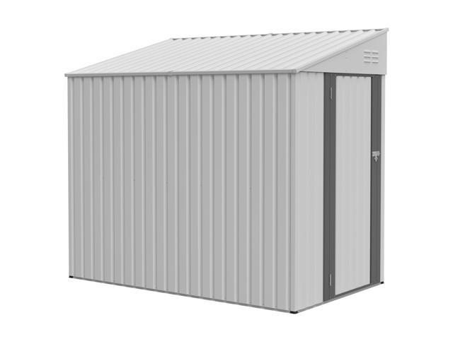 Click here for White 4 x 7 Lean-To Storage Shed  Heavy-Duty Metal... prices