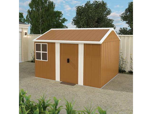 Click here for 8X10 FT Heavy-Duty Metal Storage Shed with Windows... prices