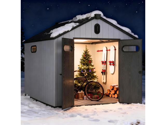 Click here for XWT012-1 6*8ft resin plastic storage shed for back... prices