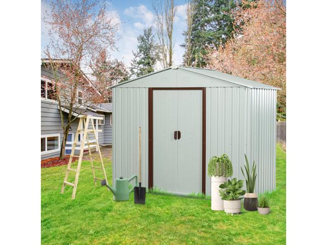Click here for 6ft x 5ft Outdoor Metal Storage Shed with Metal fo... prices