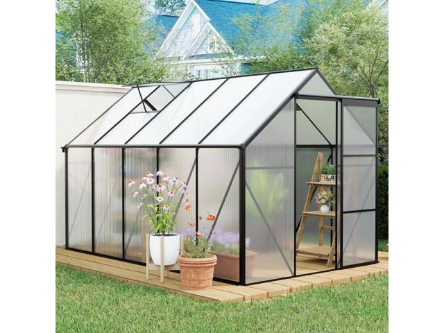 Click here for 6x10 FT Polycarbonate Greenhouse Raised Base and A... prices
