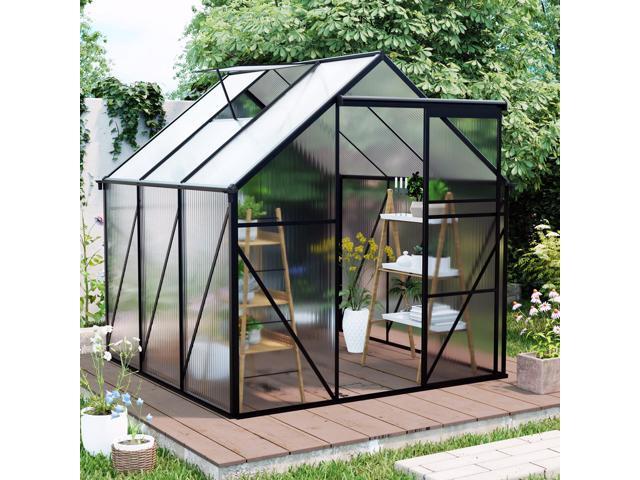 Click here for 6X6FT-BLACK Polycarbonate Greenhouse Raised Base a... prices