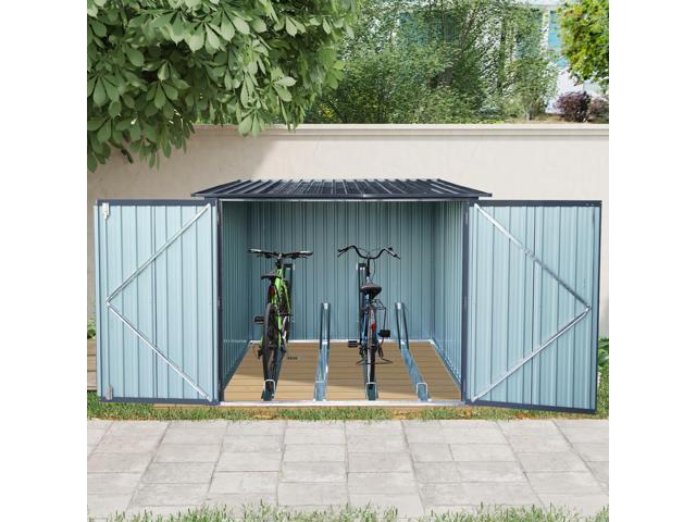 Click here for Outdoor Steel Storage Shed For Bicycle with Slope... prices