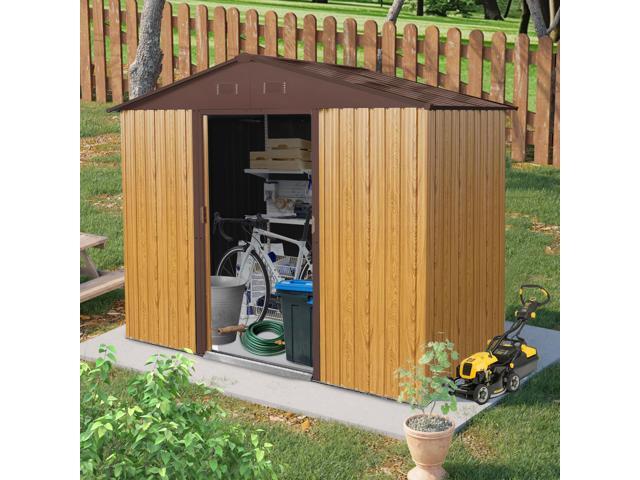 Click here for 8ft x 4ft Outdoor Metal Storage Shed with Sliding... prices
