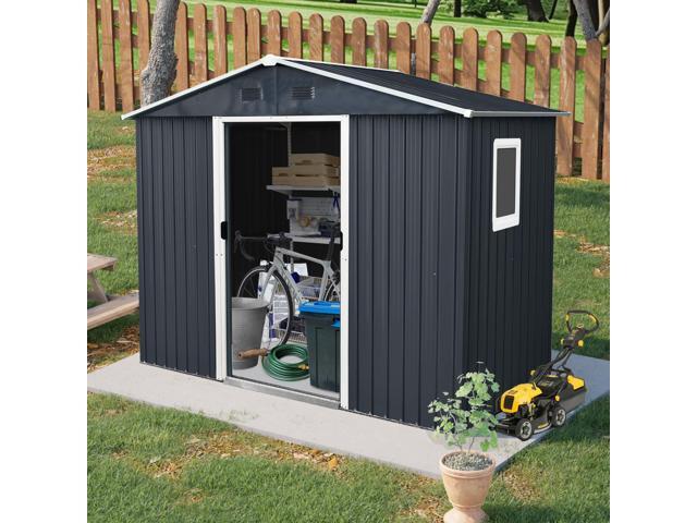 Click here for 8ft x 4ft Outdoor Metal Storage Shed with Window a... prices