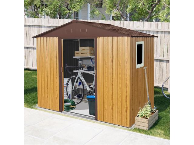 Click here for 8 ft x 4 ft Outdoor Metal Storage Shed with Window... prices