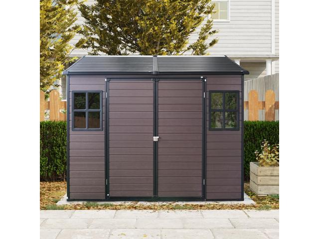 Click here for 8 x 6 ft Resin Outdoor Storage Shed Waterproof She... prices