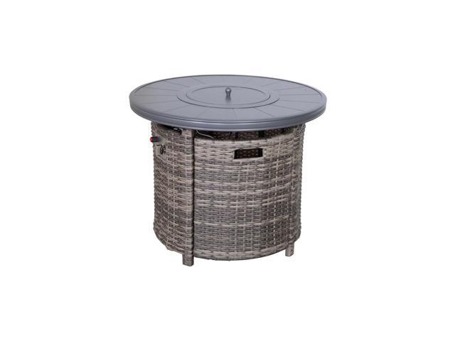 Click here for 25 H x 32 W Aluminum Outdoor Fire Pit Table with L... prices